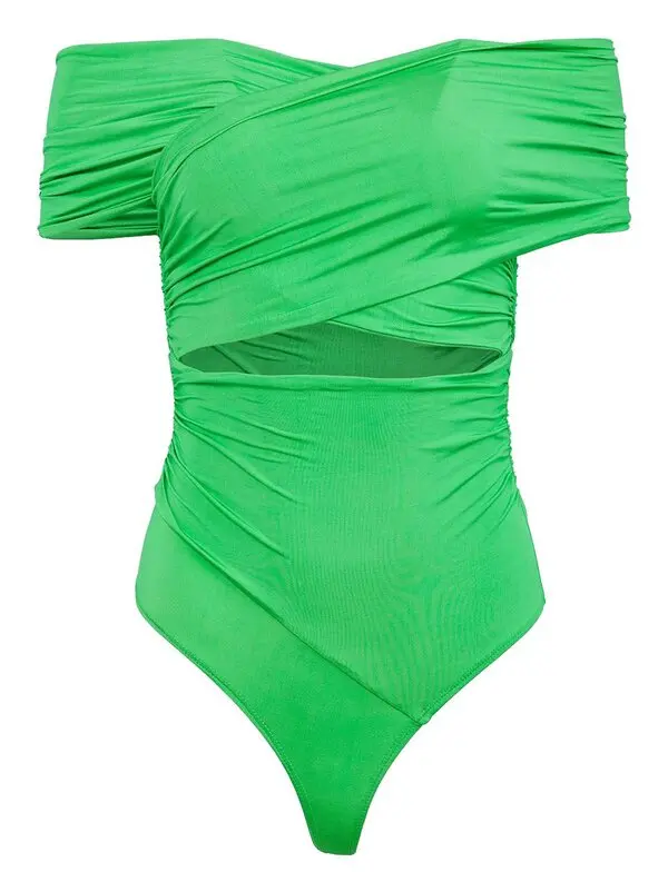 Fleur Du Mal Wrap Front Bodysuit - Peridot