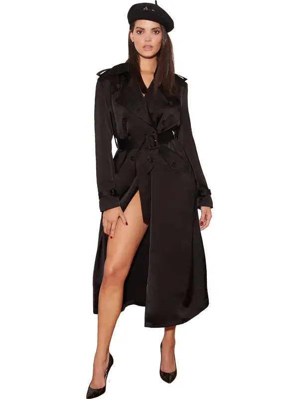 FLEUR DU MAL Eco Luxe Trench Coat - Black