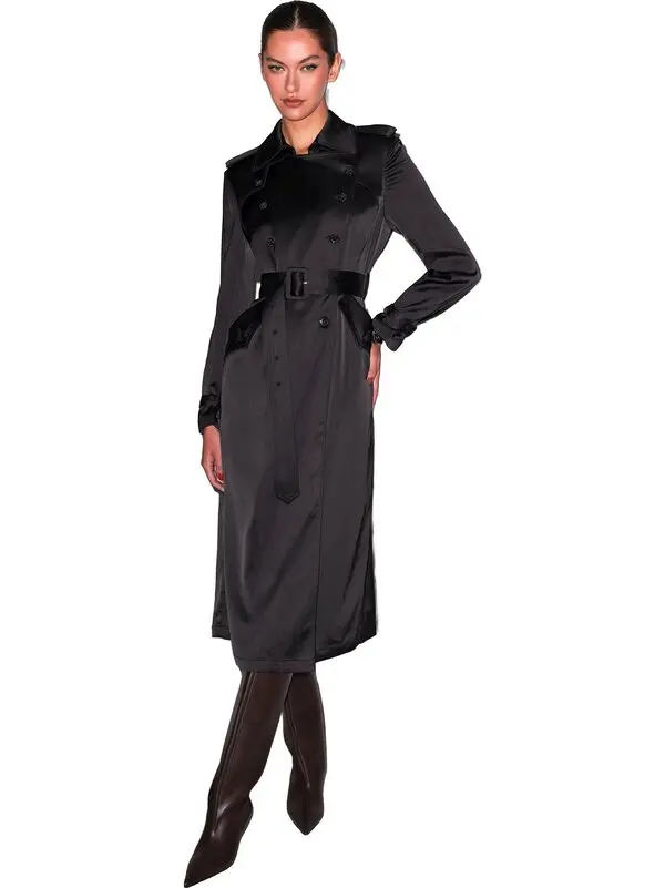 FLEUR DU MAL Luxe Trench Coat - Black