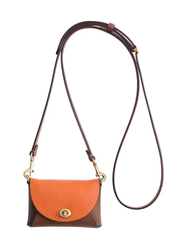 COACH Remade Small Colorblock Pouch Crossbody - Brown/multi
