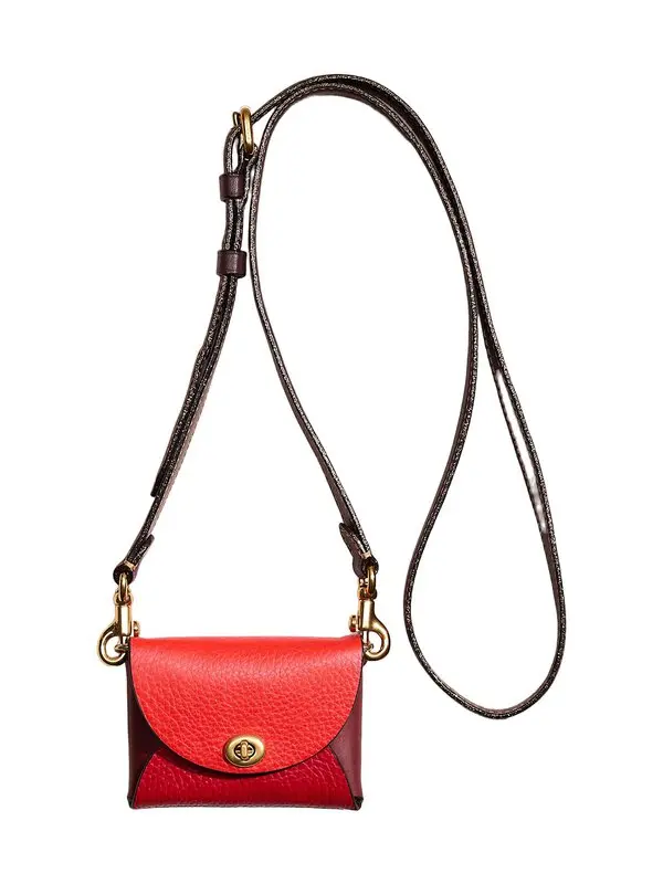 COACH Remade Small Colorblock Pouch Crossbody - Red Multi