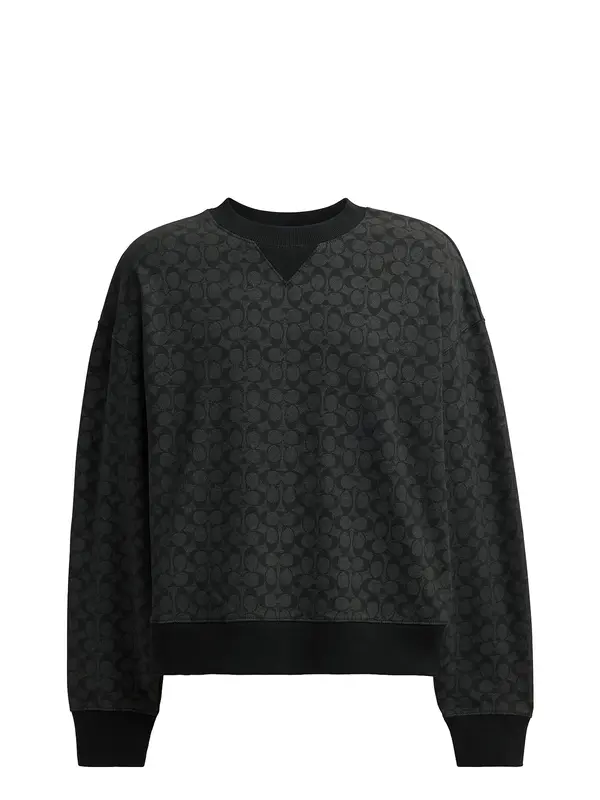 COACH Essential Signature Crewneck - Charcoal Signature