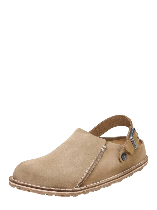 BIRKENSTOCK Lutry Premium Suede Clog - Gray Taupe