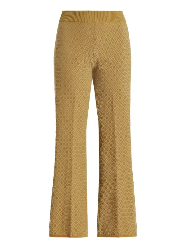 HIGH SPORT Kickit Flared Diamond-jacquard Knit Pants - Neutral