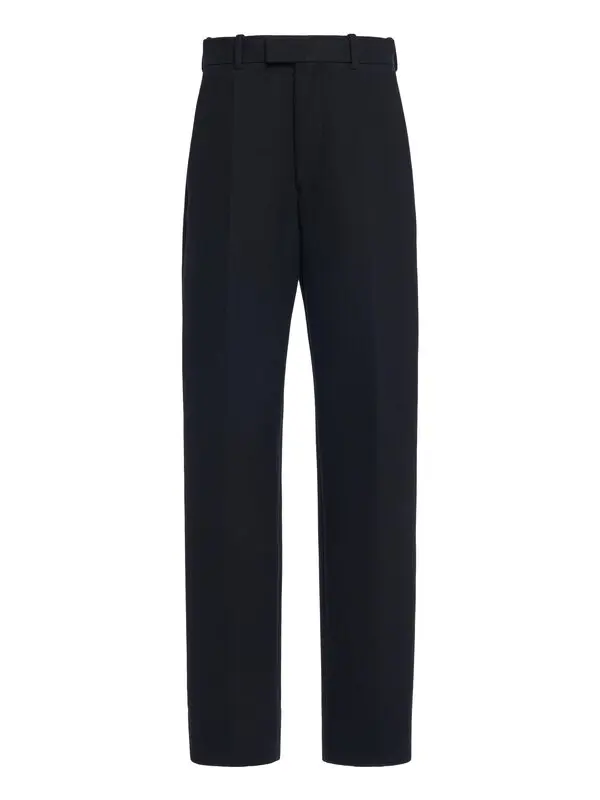 Bottega Veneta Cotton-blend Straight-leg Trousers - Black