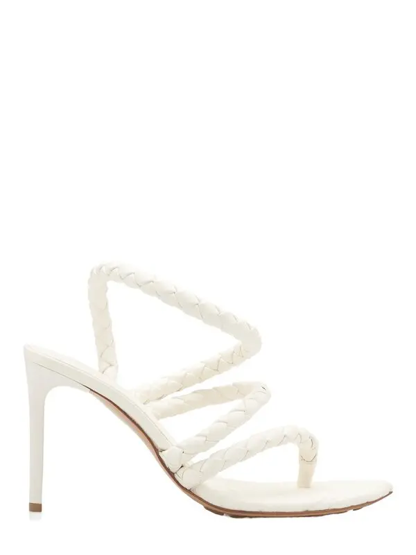 Bottega Veneta Leaf Braided Leather Sandals - White