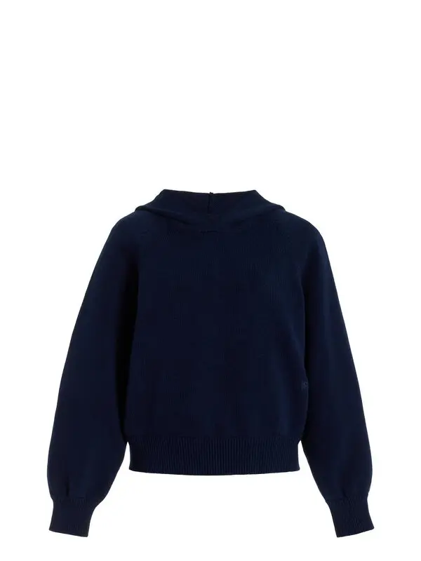 HIGH SPORT Park Hooded Knit Cotton Sweater - Navy