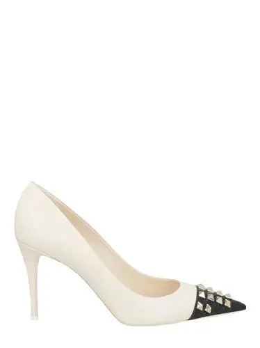 Valentino Garavani Leather Studded Pumps - White