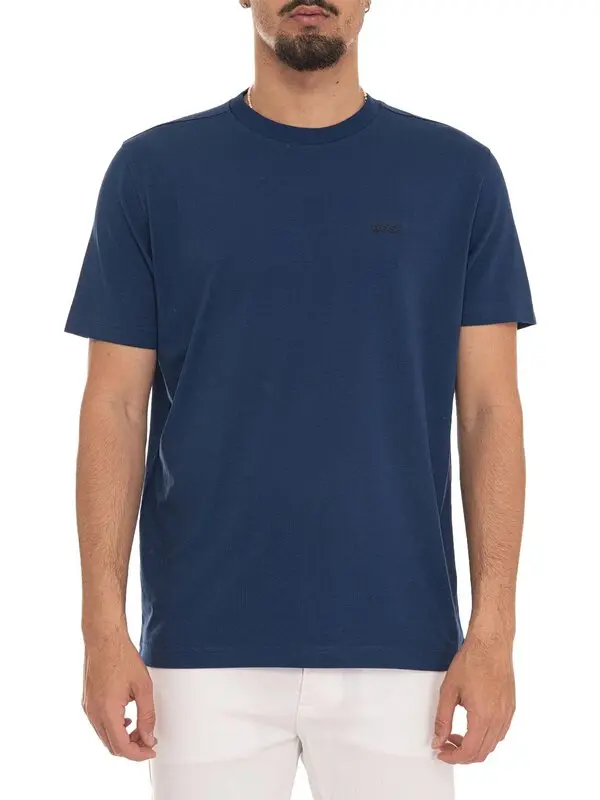 BOSS Cotton T-shirt With Logo - Blue 2