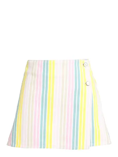 GANNI Light Organic Cotton Striped Denim Wrap Skirt - Pink