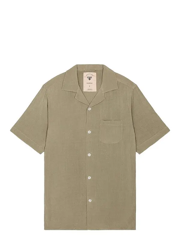 Oas Plain Shirt In Olive - Green