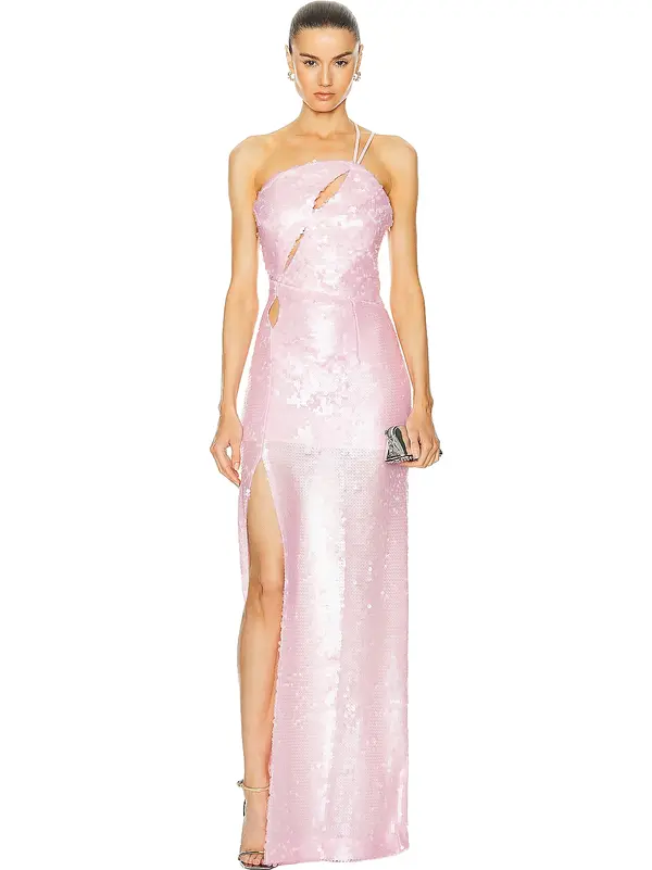 Ila Adria One Shoulder Gown - Pink