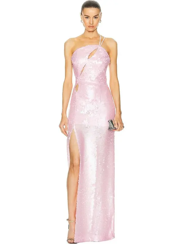 Ila Adria One Shoulder Gown - Pink