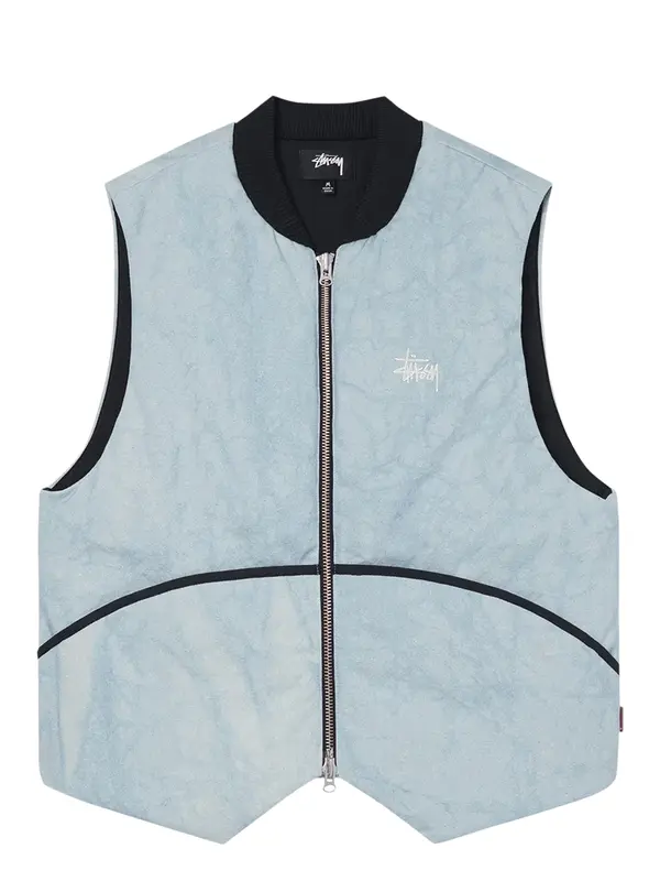 StÜssy Washed Canvas Primaloft Vest - Blue