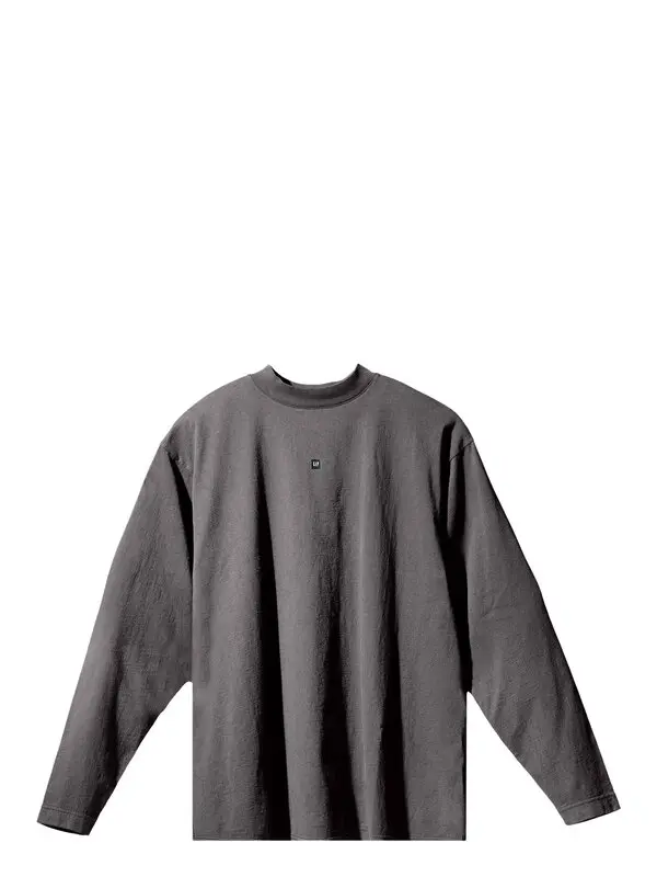 Yeezy Engineered Balenciaga Logo Long-sleeve Tee 'dark - Grey
