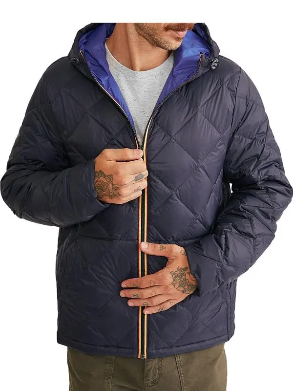 Marine Layer Midweight Quilted Hooded Jacket - Navy