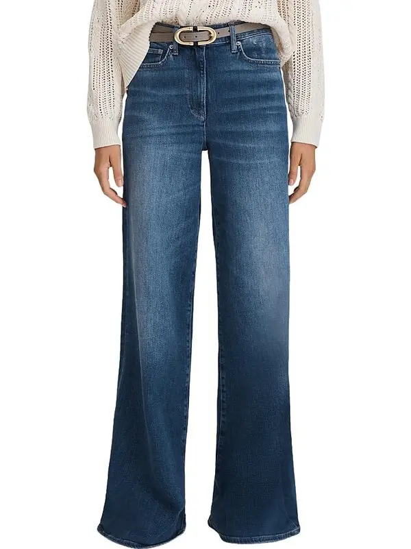 REISS Ameria Wide Leg Jeans - Mid Blue