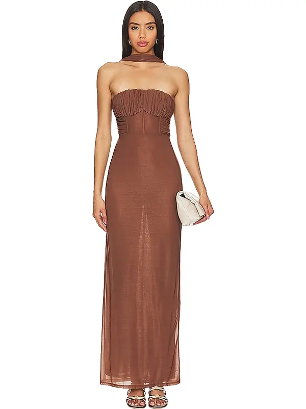 Lpa Vittoria Maxi Dress - Chocolate