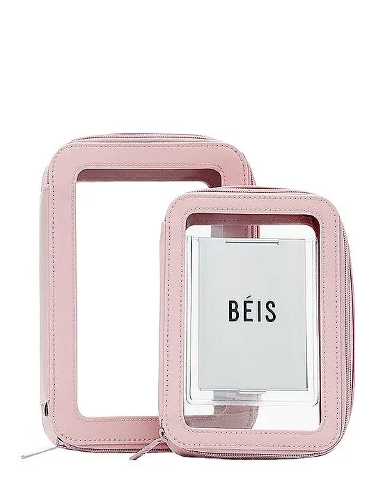 BEIS The Inflight Cosmetic Case Set - Atlas Pink