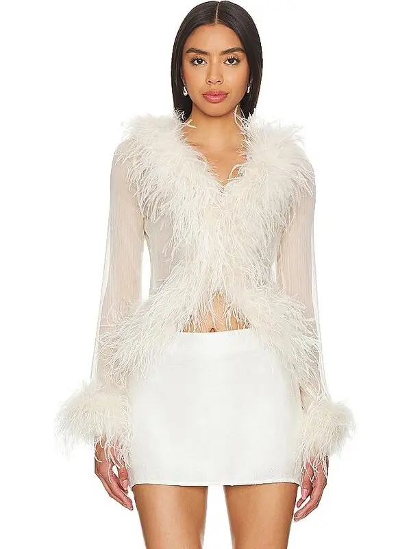 BUBISH Gigi Feather Blouse - Ivory