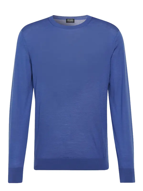 Zegna Wool Crewneck Sweater - Blue