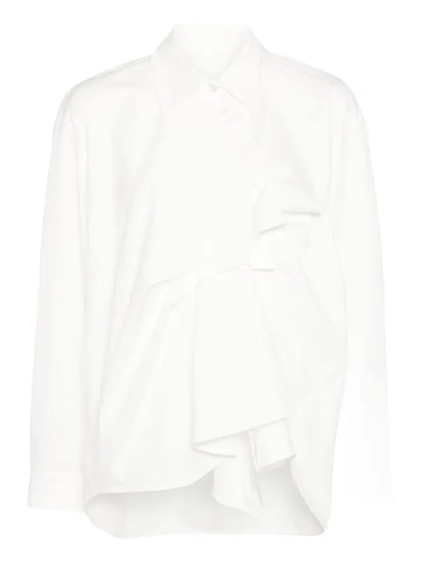JNBY Gathered Detail Cotton Blouse - White