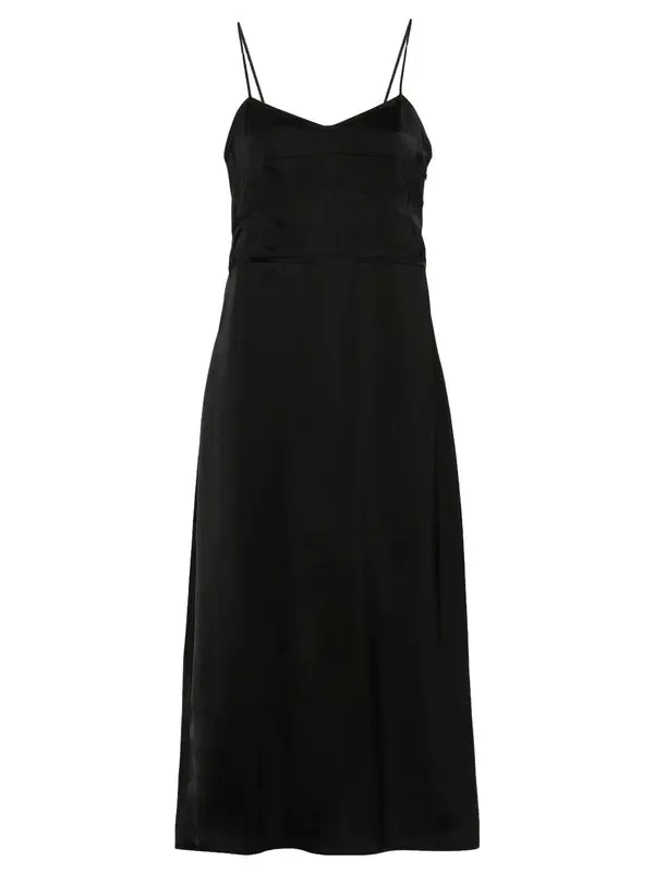 Fabiana Filippi Satin Slip Dress - Black