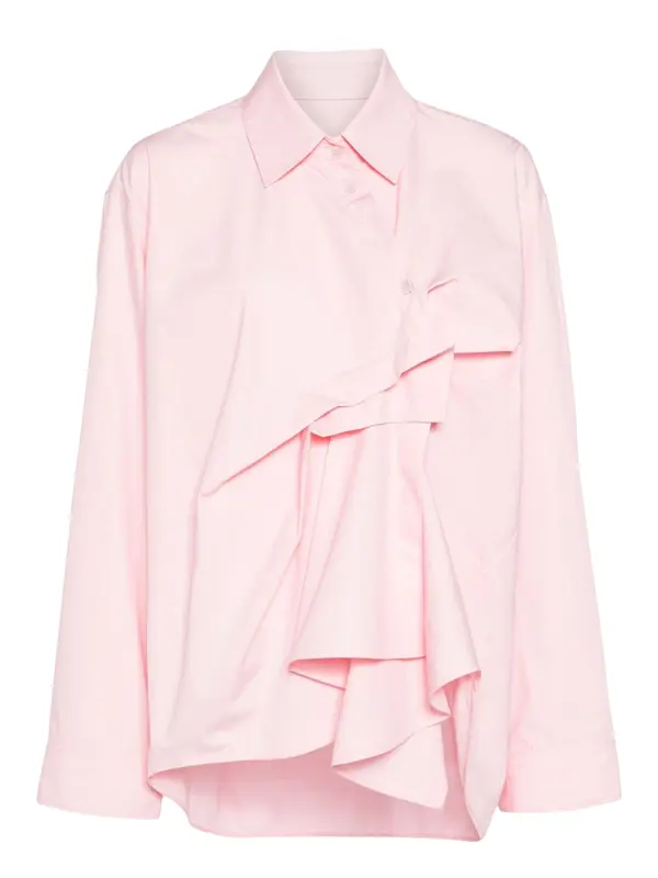 JNBY Gathered-detail Cotton Blouse - Pink