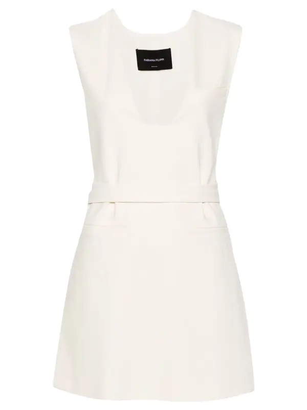 Fabiana Filippi Belted-waist Dress - Neutrals