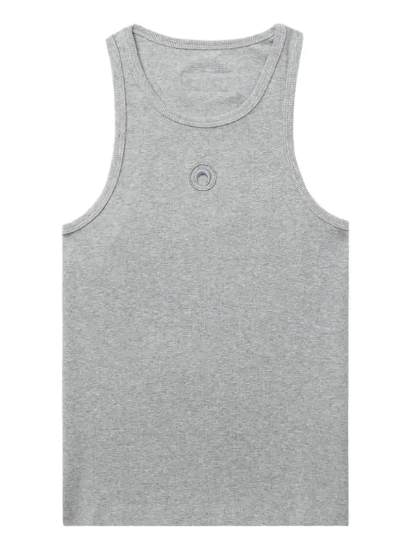 MARINE SERRE Crescent Moon Embroidered Tank Top - Grey