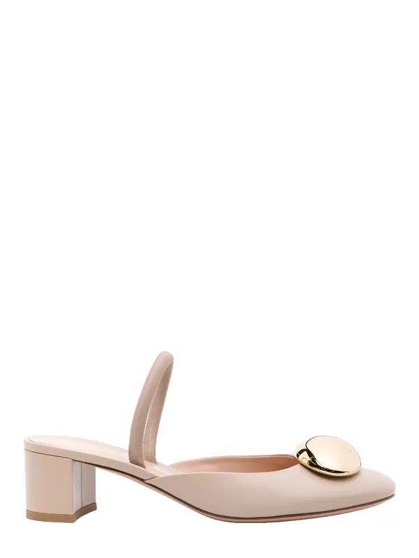 GIANVITO ROSSI 45mm Sphera Slingback Mules - Neutrals