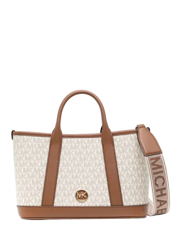 Michael Kors Luisa Monogram Satchel - Neutrals
