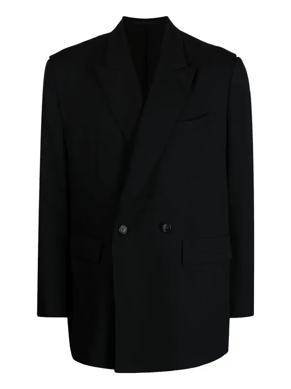 SONGZIO Layered Double-breasted Blazer - Black