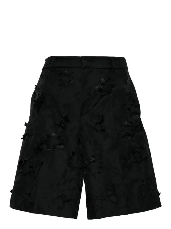 JNBY Floral-appliqué Knee-length Shorts - Black