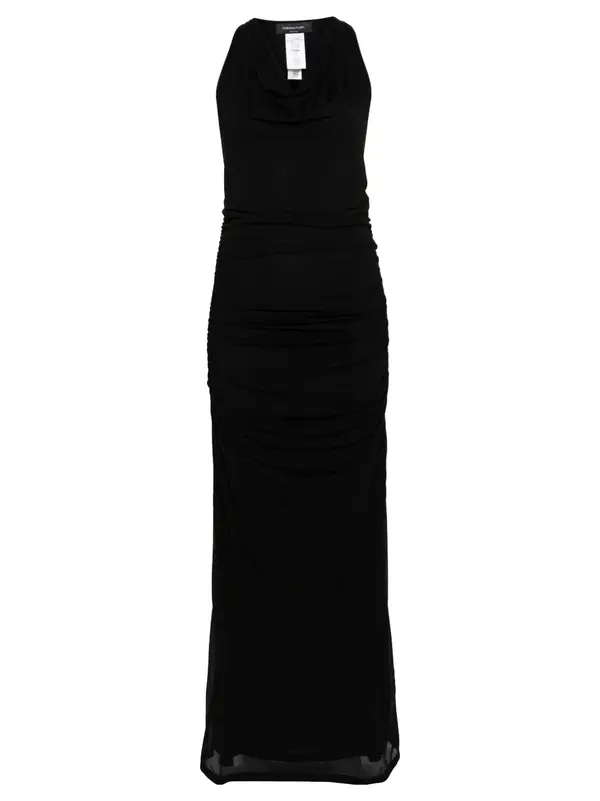 Fabiana Filippi Draped-collar Sleeveless Dress - Black