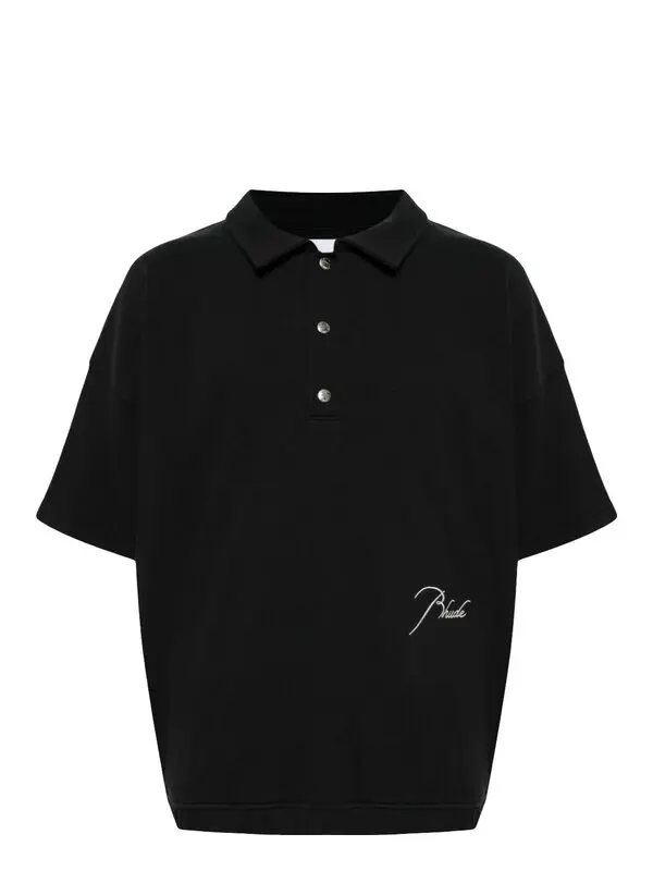 Rhude Logo-embroidered Polo Shirt - Black