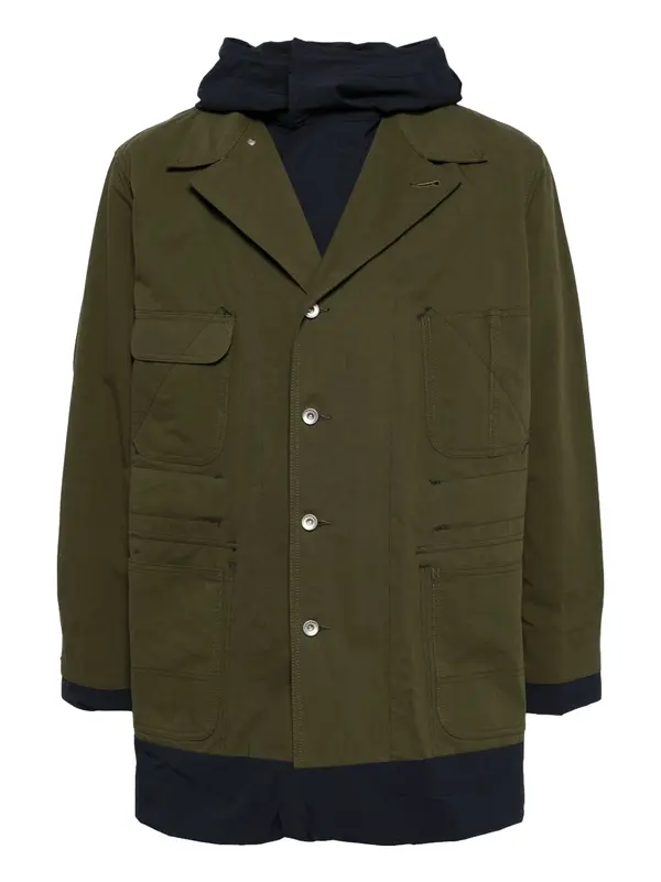 Sacai Single-breasted Coat - Green