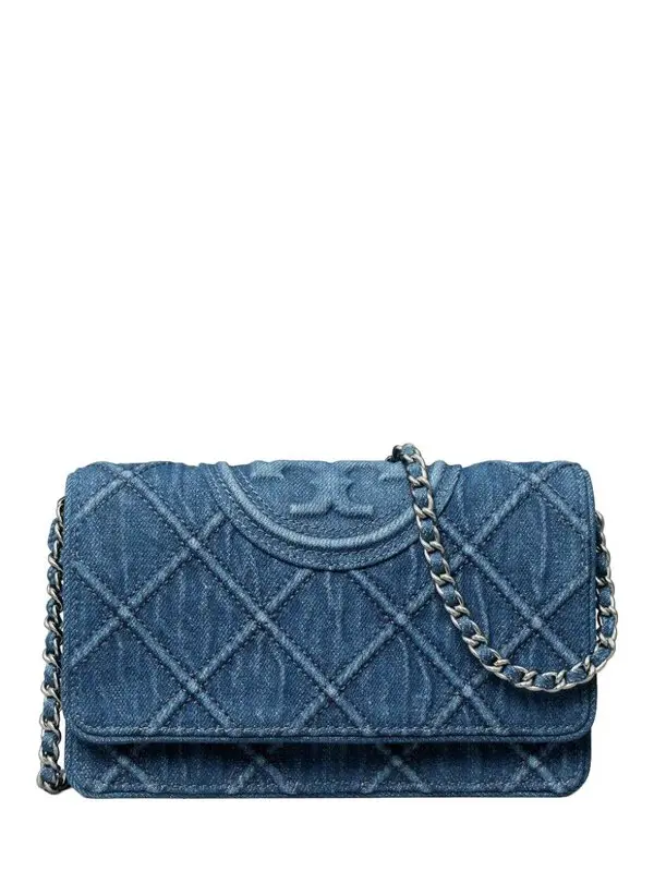 Tory Burch Fleming Soft Denim Chain Crossbody Bag - Blue