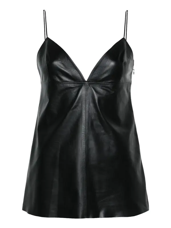 Fabiana Filippi Panelled Nappa Leather Tank Top - Black