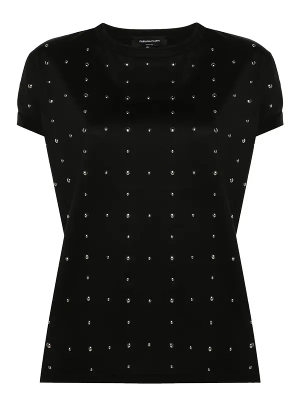 Fabiana Filippi Studded T-shirt - Black