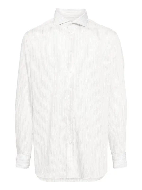 LARDINI Striped Button-up Shirt - White