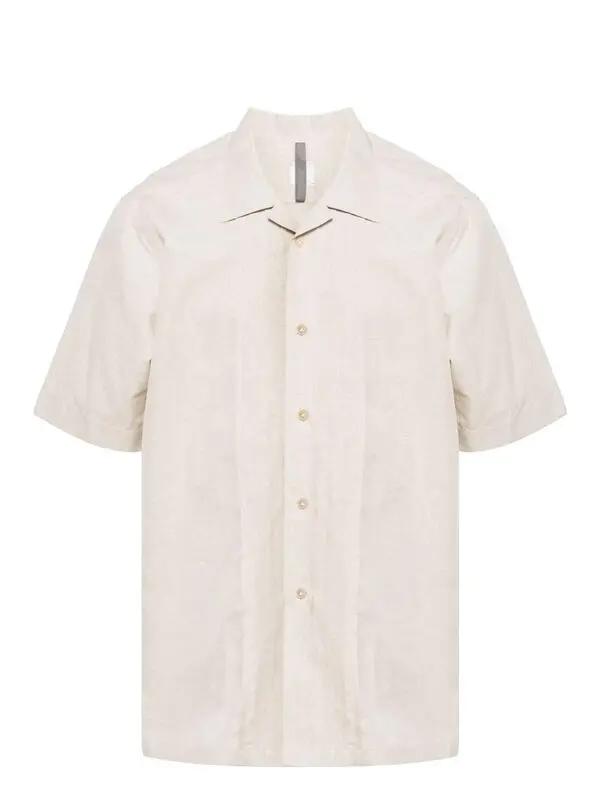 Eleventy Bowling-collar Short-sleeve Shirt - Neutrals