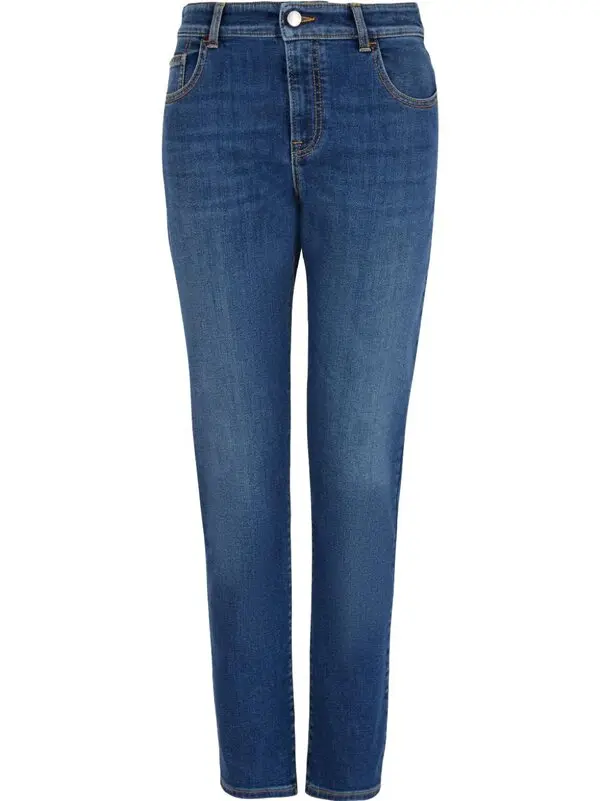 Emporio Armani High-rise Slim-cut Jeans - Blue