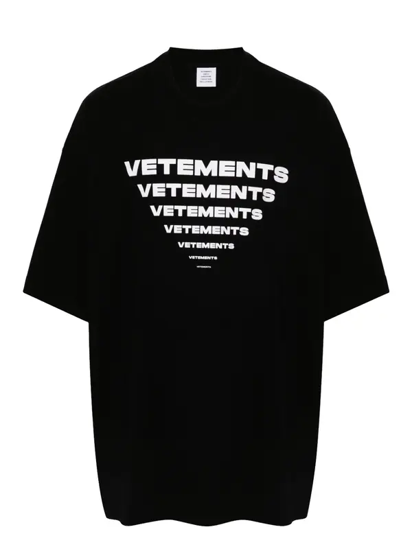 Vetements Logo-print Cotton T-shirt - Black