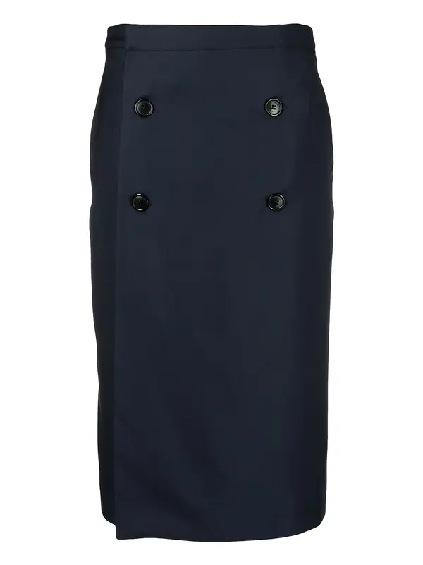 Vetements Double-buttoned A-line Skirt - Blue