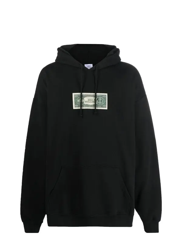 Vetements Graphic Print Hoodie - Black