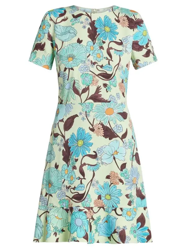 Stella McCartney Garden Print Mini Dress - Blue