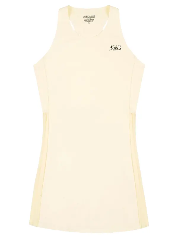 SPORTY & RICH Steffi Action Pleated Minidress - Neutrals