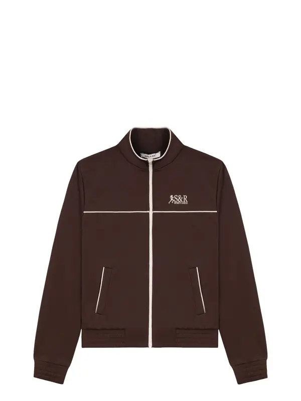SPORTY & RICH Action Logo-print Track Jacket - Brown