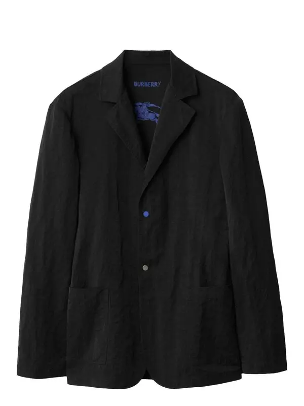 Burberry Single-breasted Crinkled Blazer - Black